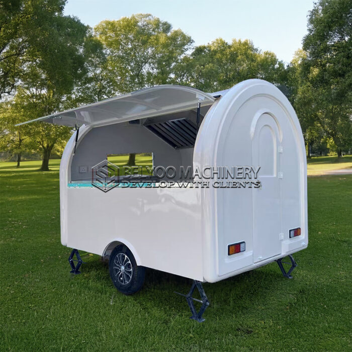 8FT White Small Round Trailer - Belyoo
