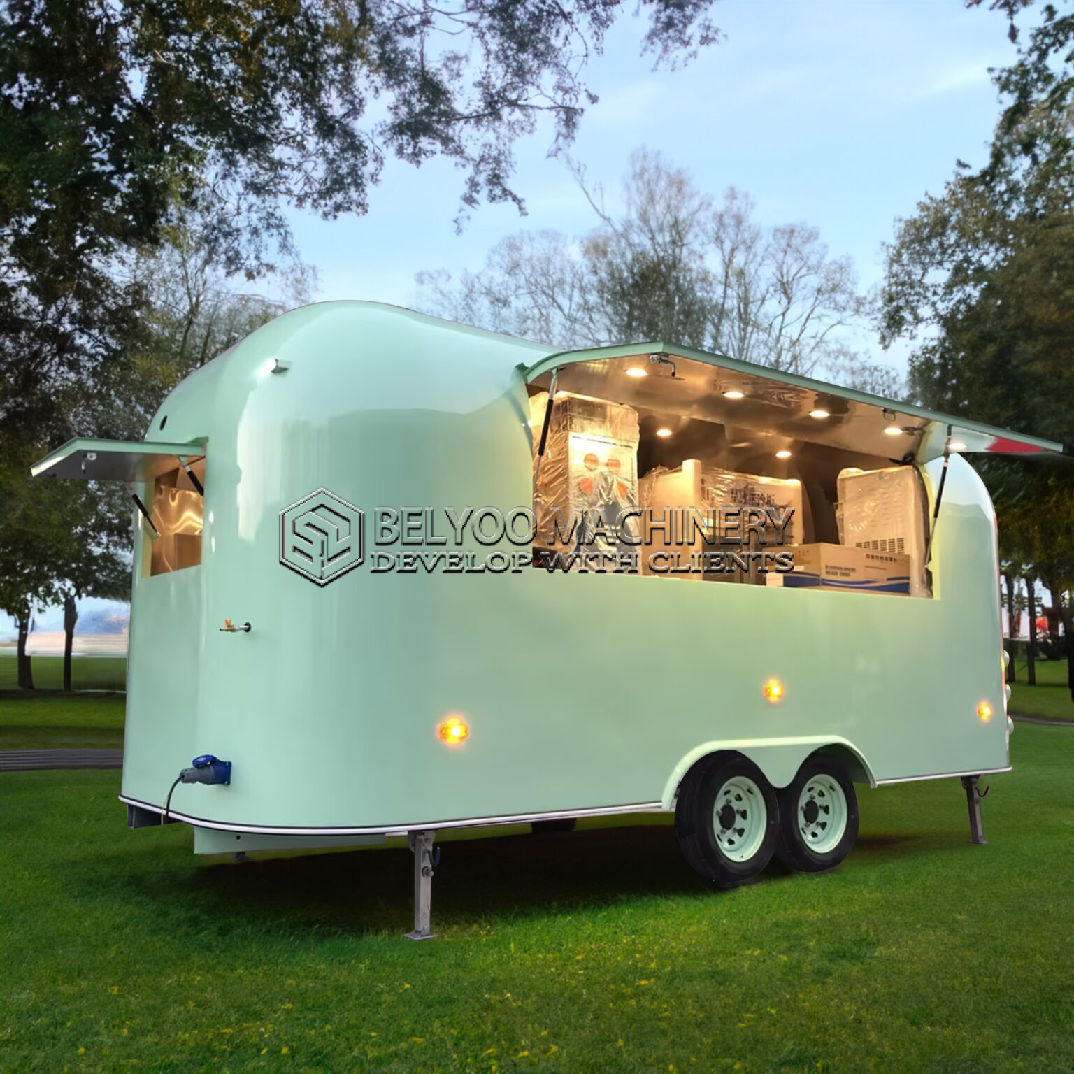 13FT Light Green Airstream Food Trailer for Wedding, Party - Belyoo ...